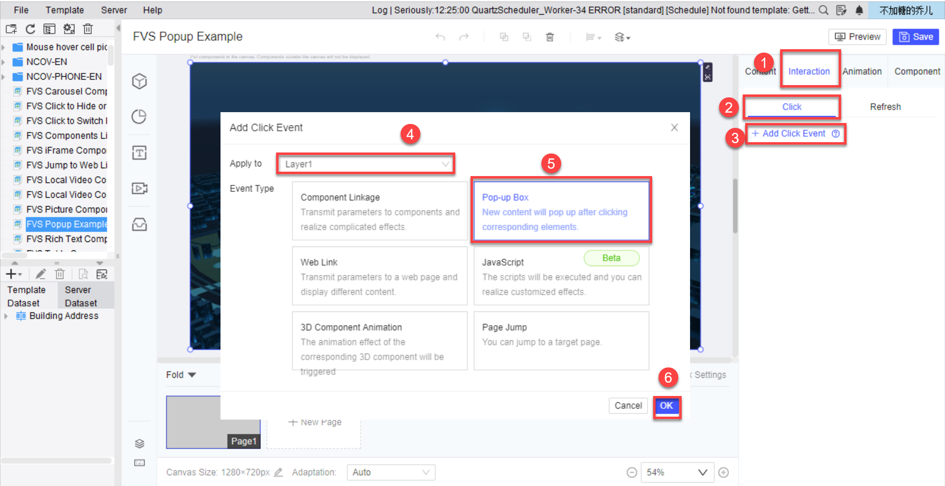 FVS Click to Jump Out of the Pop-up Box-FineReport Help Document