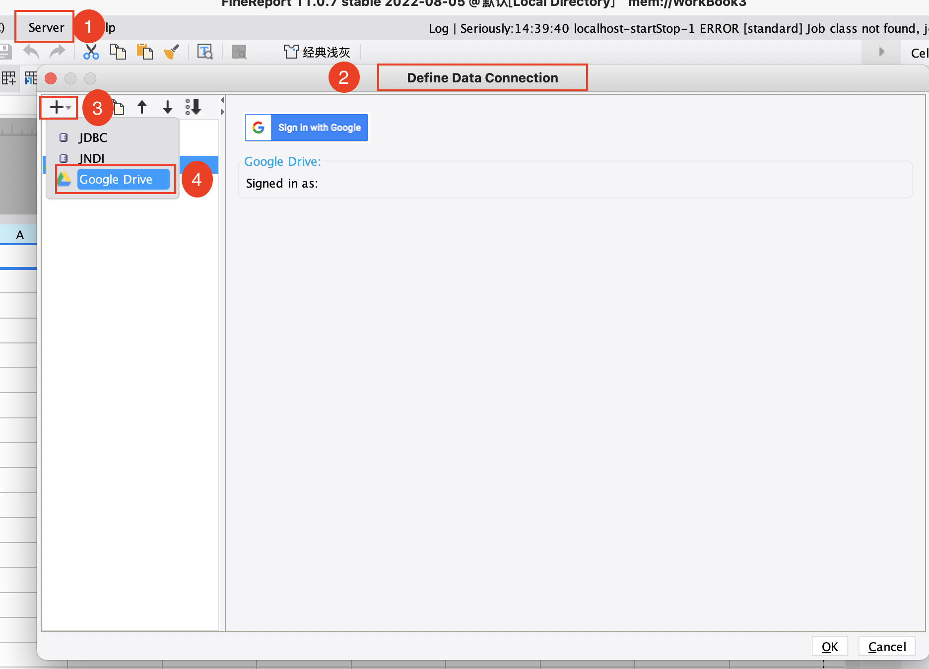 Connect to Google sheets-FineReport Help Document