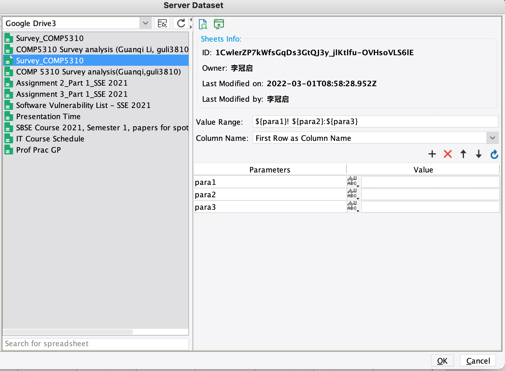 Connect to Google sheets-FineReport Help Document