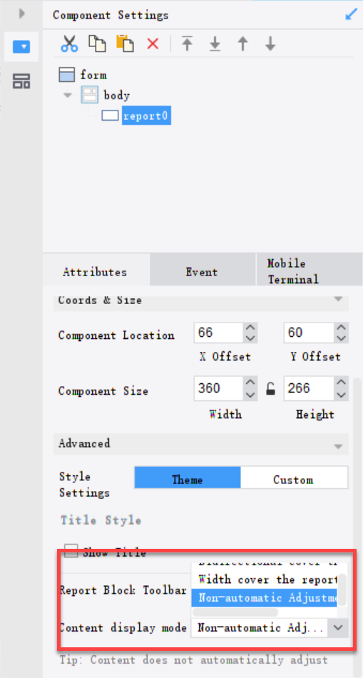 Dashboard Adaptive Attributes-FineReport Help Document