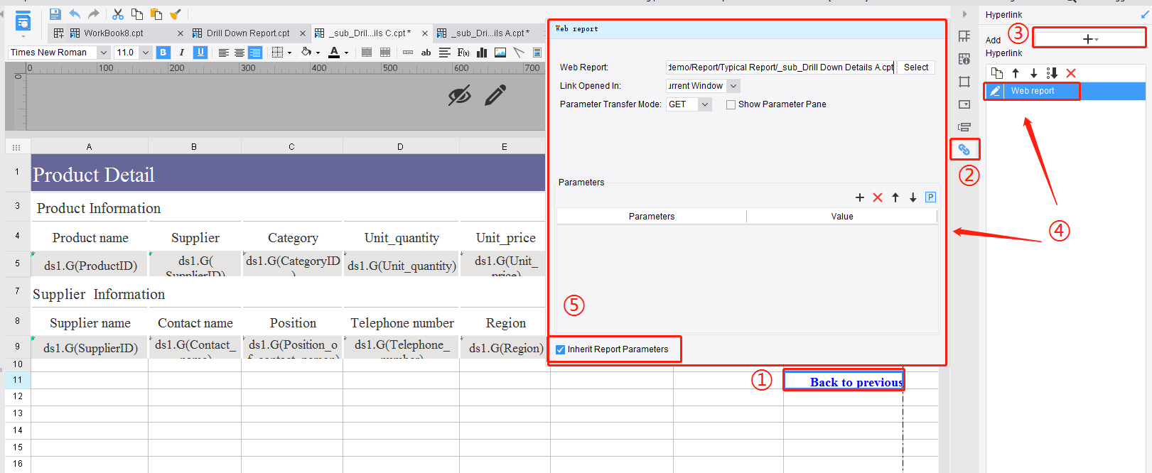 ドリル帳票- FineReport Help Document