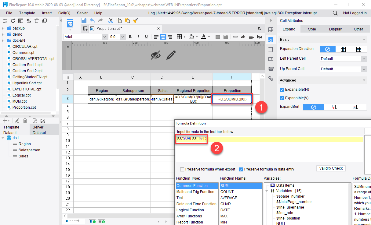 割合- FineReport Help Document