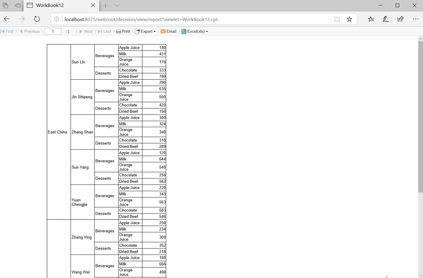 エクスポート属性- FineReport Help Document