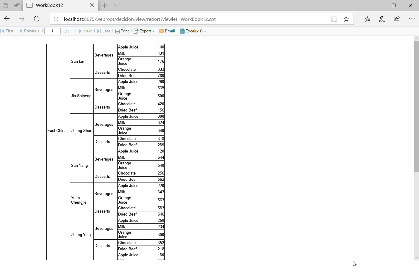 エクスポート属性- FineReport Help Document