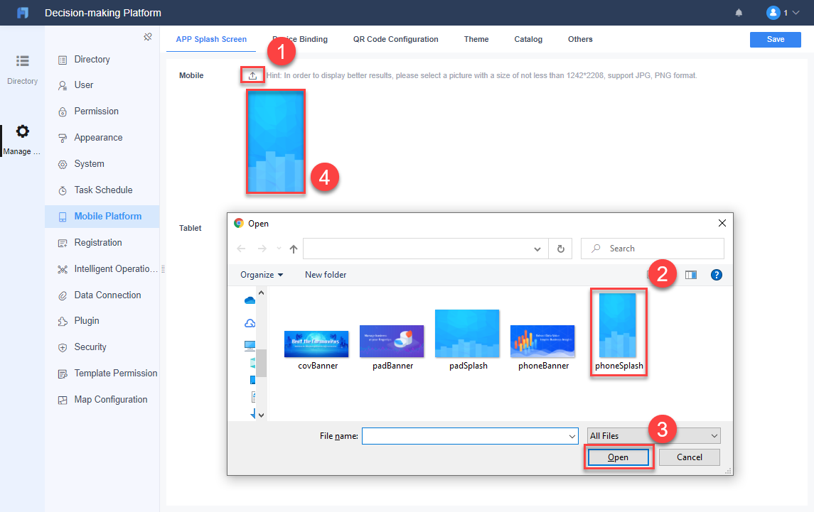 APPプラットフォーム- FineReport Help Document