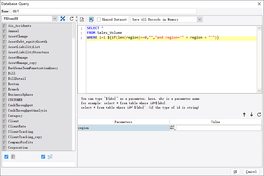 JS 書き込みウィジェットでクエリーする- FineReport Help Document