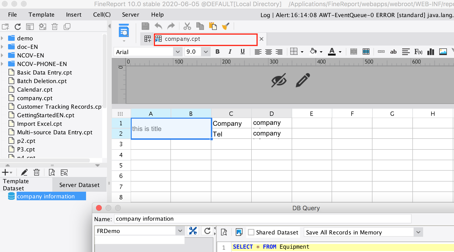 コードでテンプレートを作成する- FineReport Help Document