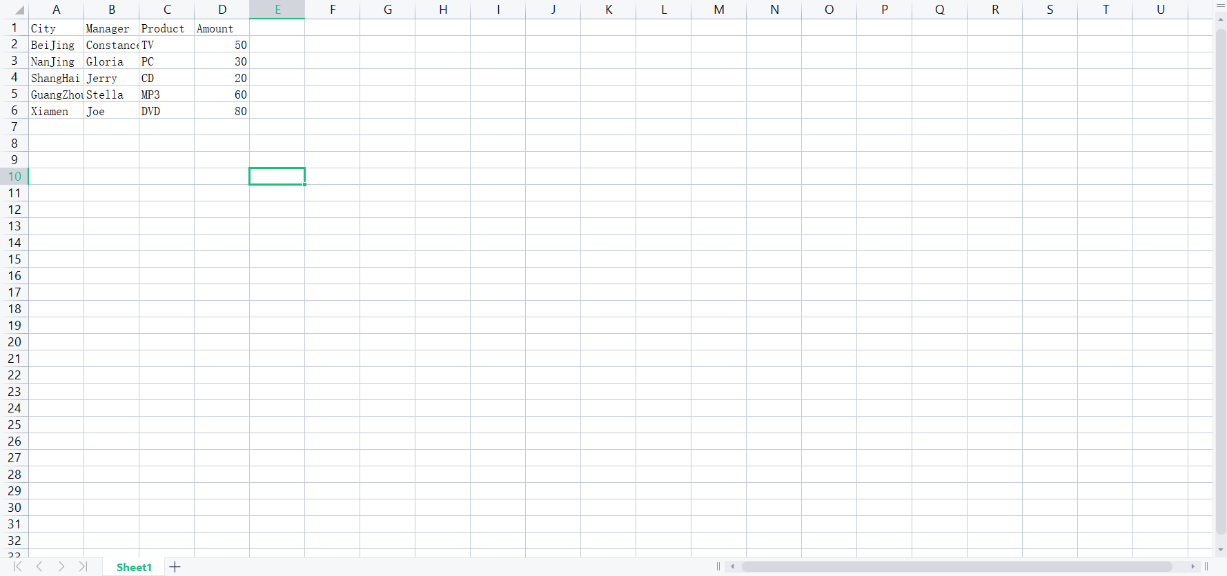 Excelデータセット- FineReport Help Document